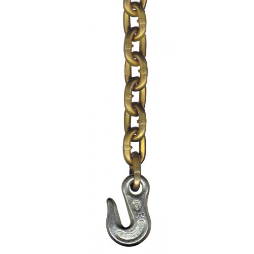 5/16" X 20' Chain, Grade 70, Welded Grab Hooks - WLL 4,700 Lbs - USA